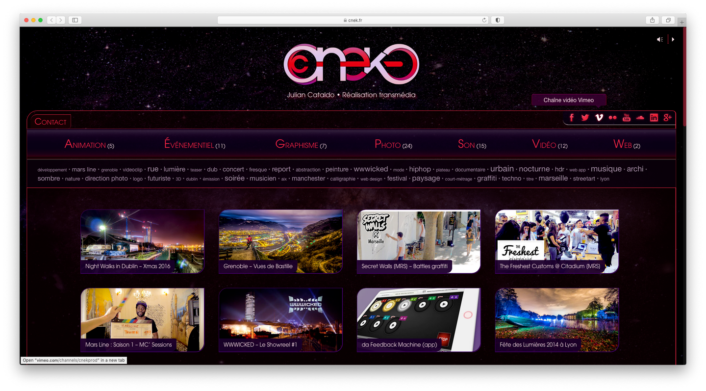 CNek.fr (ancien portfolio) ⫷ Julian Cataldo ⫸ Développeur Web Front-end ...