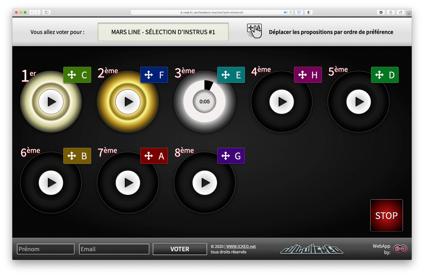 da Feedback Machine (web app) 💽 📀 💿 ⫷ Julian Cataldo ⫸ Développeur Web ...